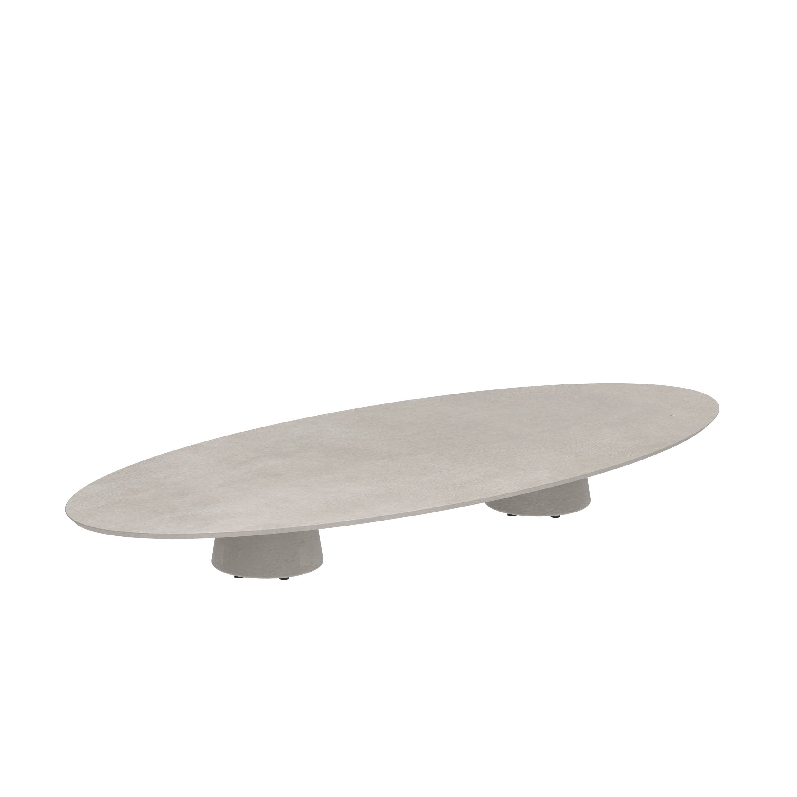 Conix Table Ellipse 320x140 Low Lounge Legs Concrete Cement Grey - Tab