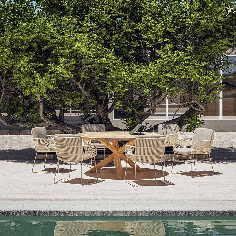 4 Seasons Outdoor Murcia 6 Seat Dining Set With Prado Ellipse Table ...