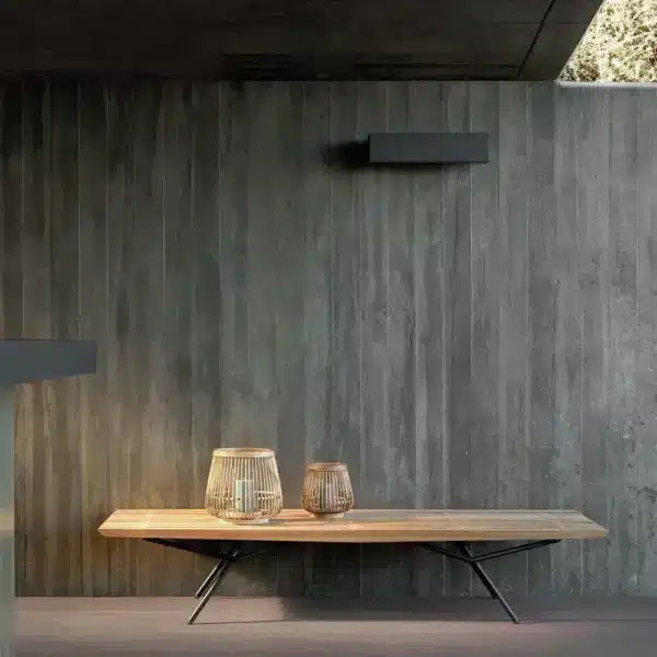 Manutti San Dining Bench 200cm x 65cm | Lava Frame & Natural Teak ...